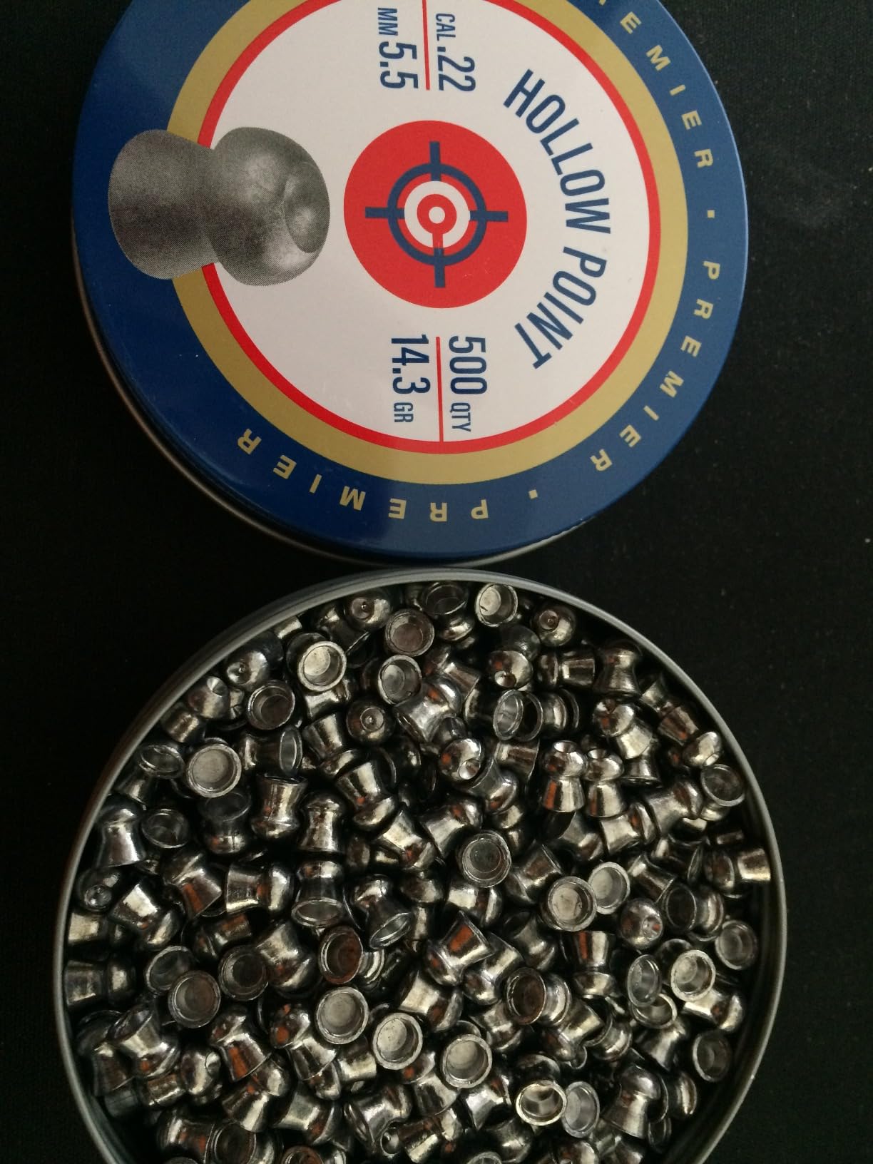 Crosman LHP22 Premier 0.22 Caliber Hollow Point Airgun Pellets (500 per ...