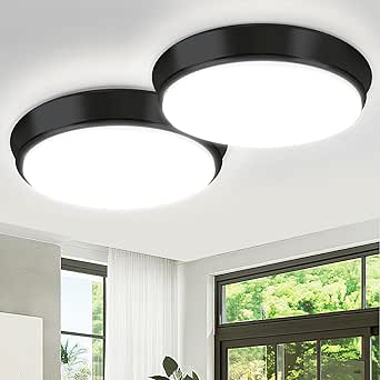 IINVGOOD 36W Black Flush Mount LED Ceiling Lights, 13in 4000lm Super ...