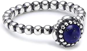 Amazon.com: Authentic Pandora Silver Lapis Lazuli Birthday Blooms Ring ...