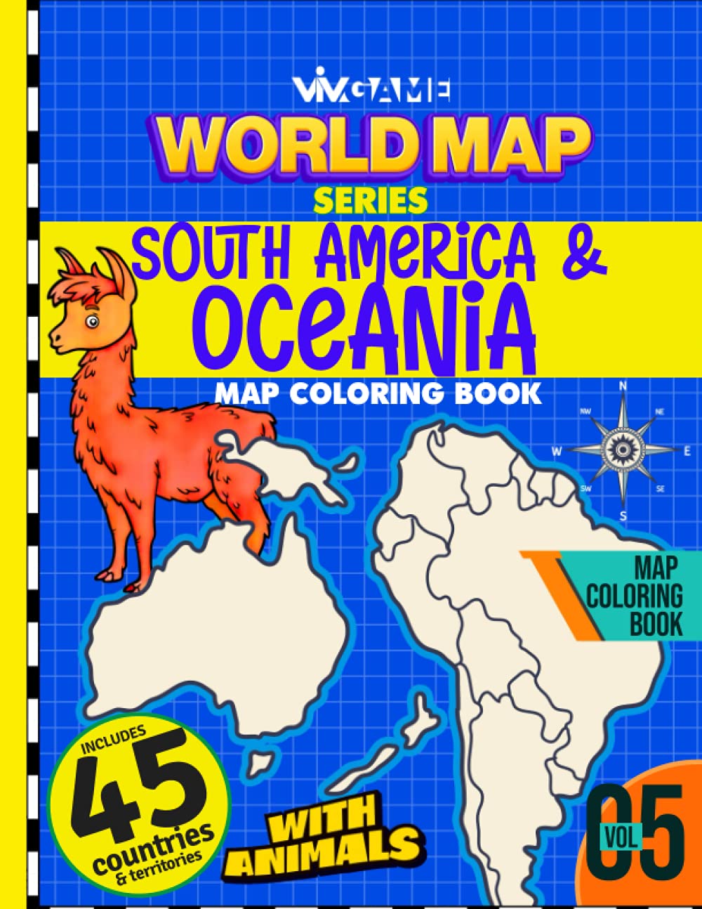 South America And Oceania Map Coloring Book World Map Series ...
