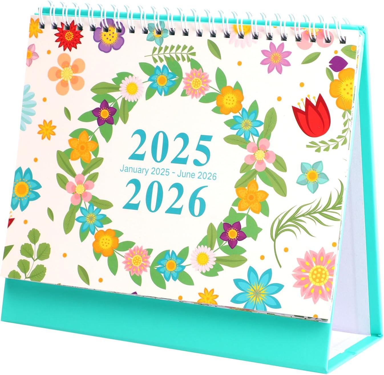 Desk Calendar 2025-2026, Floral Calendar (January 2025-June 2026 ...