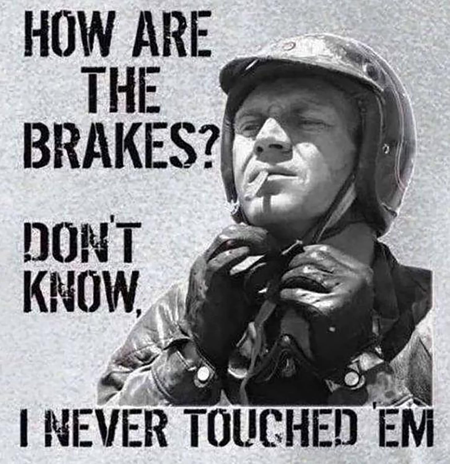 Steve McQueen- How are the Brakes? - Wall art Tin Plaque Large Square ...