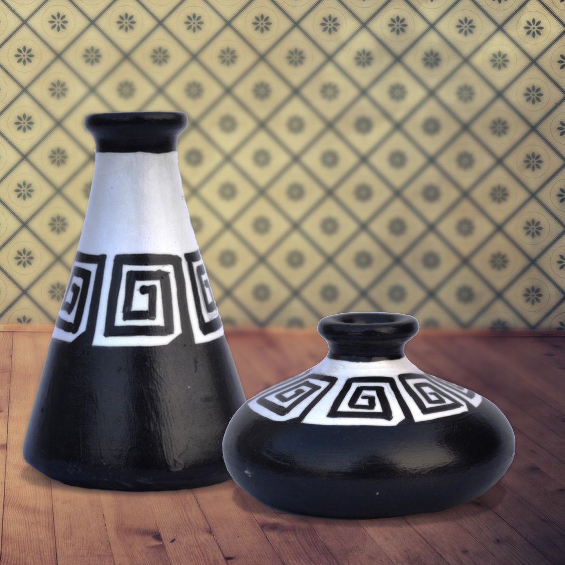 Warli Art Designs On Pots