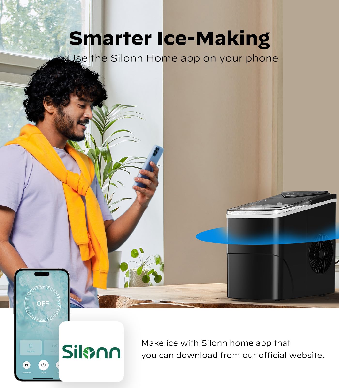 Snapklik.com : Silonn Smart Countertop Ice Maker - Compact