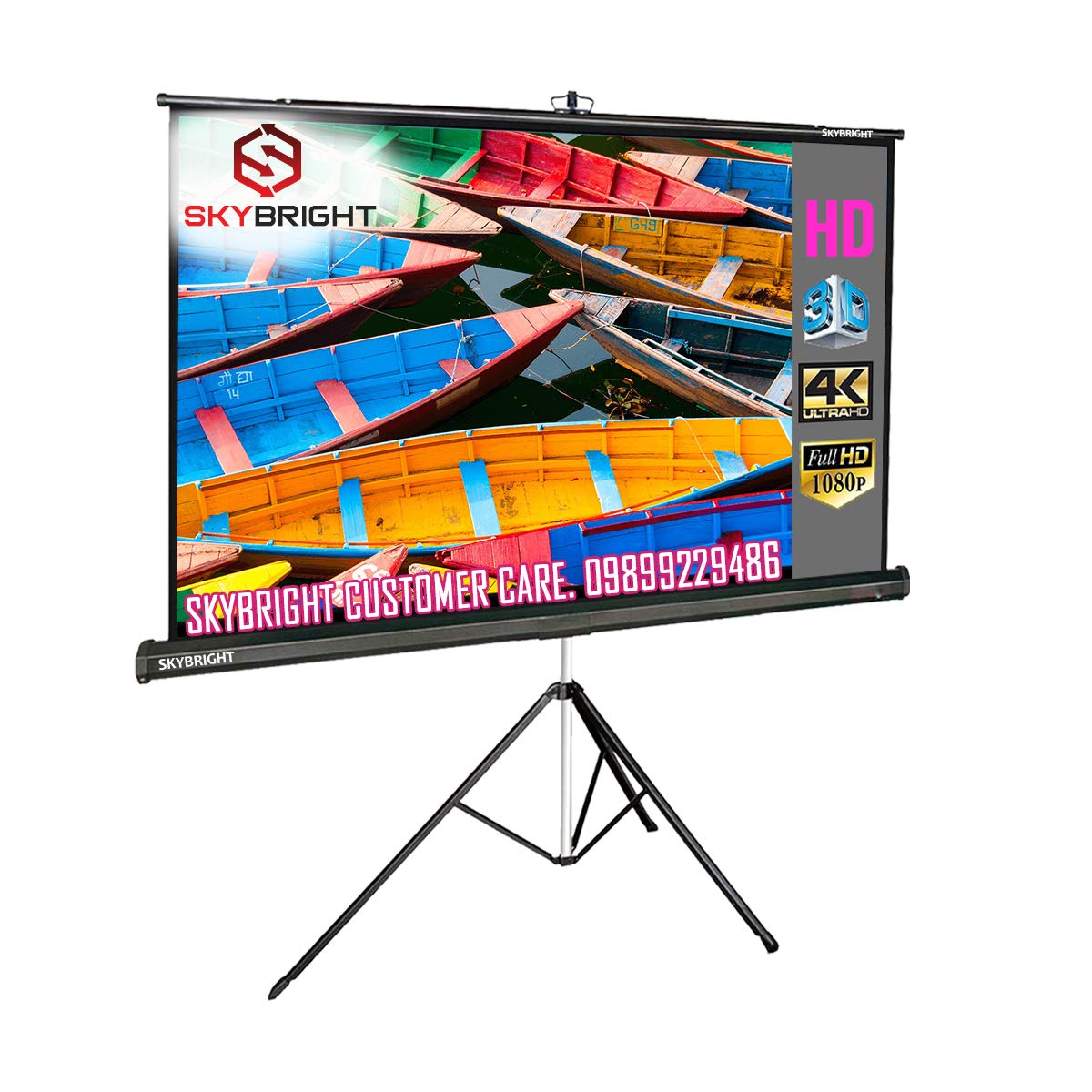 Skybright Tripod Projector Screens 84 Inch- Diagonal, 6ft.Width x 4ft ...