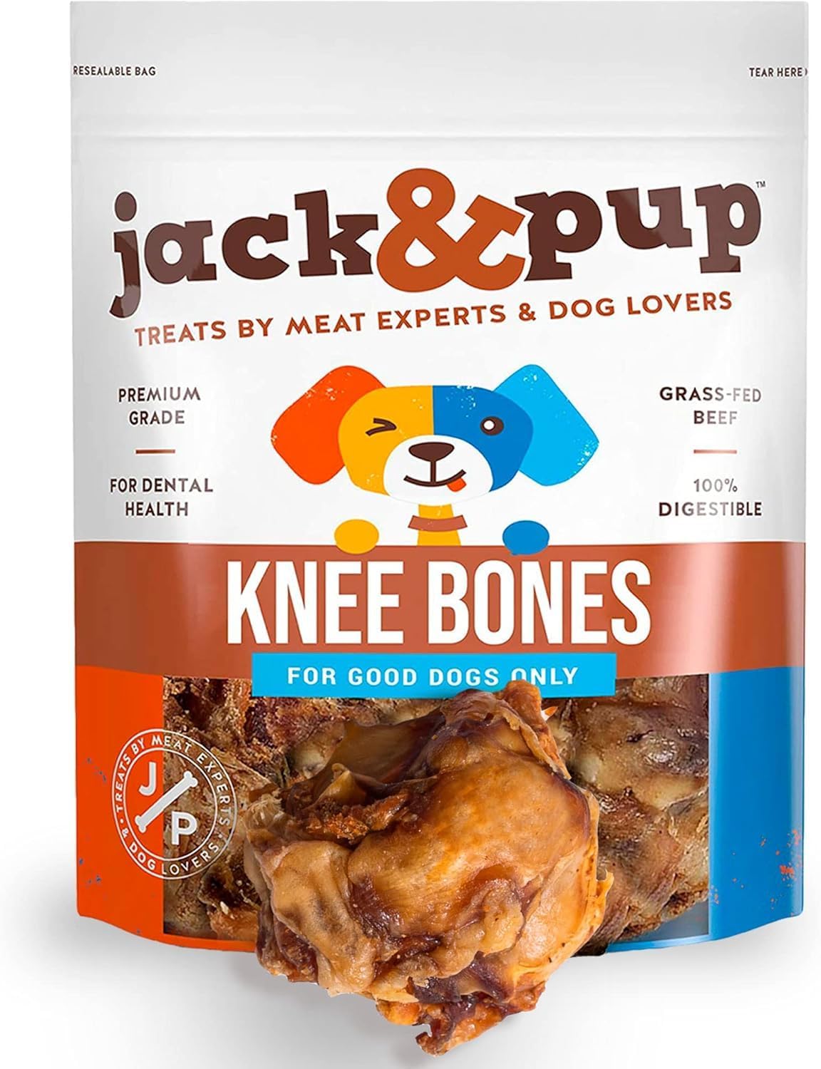 Pet Supplies : Jack&Pup Dog Bones (2 Pack) Knee Caps for Dogs | Single ...