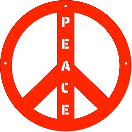 Amazon.com: Large Metal Peace Sign Wall Decor Art - 16" Rustic Hippie ...