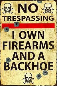 Amazon.com : Xanovir Funny No Trespassing Sign, Metal Warning Tin Signs ...