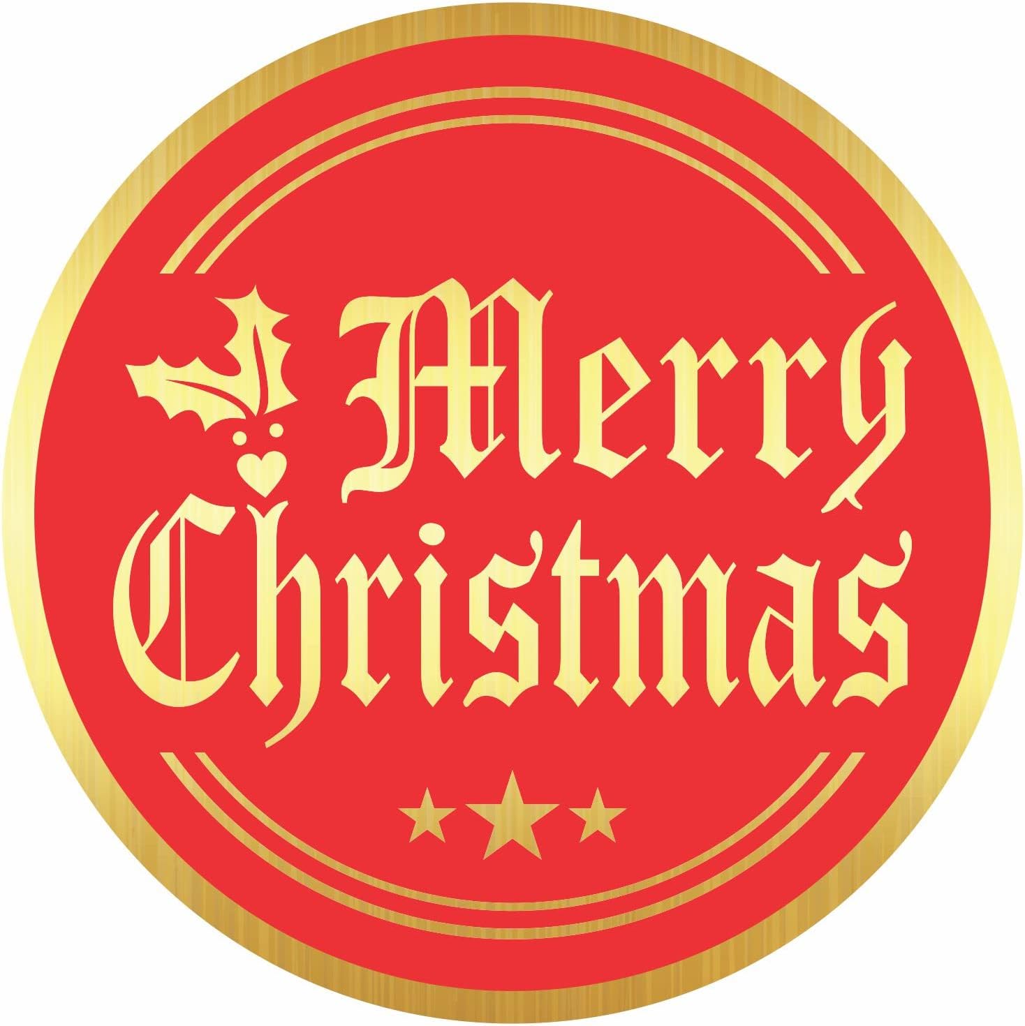Amazon.com: 500 Pieces Merry Christmas Stickers Labels Roll, Round ...