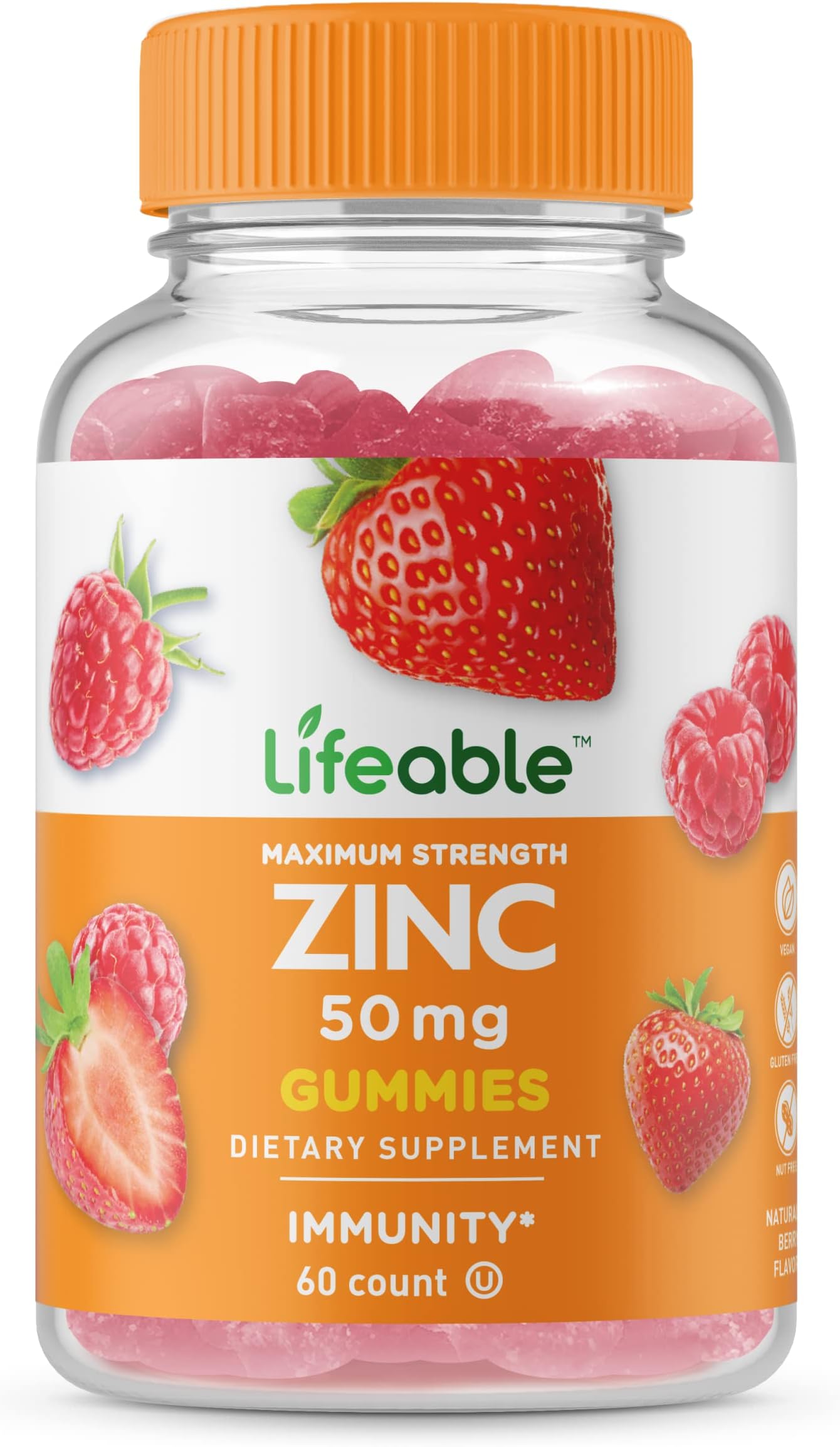 Amazon.com: Lifeable Zinc 50mg Gummies - Great Tasting Natural Flavor ...