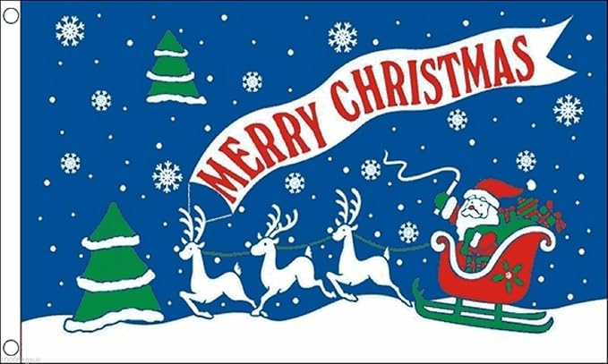 Amazon.com : Christmas Rudolph the Red-Nosed Reindeer Blue Flag 5'x3 ...