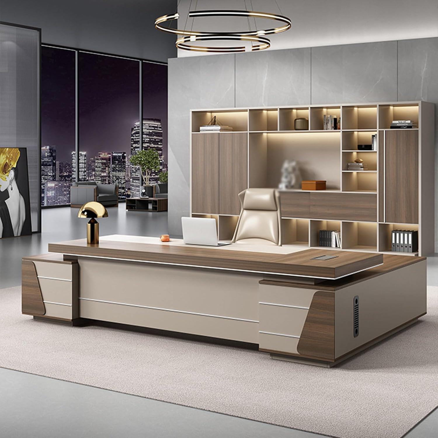 Amazon.com: YZABEL Modern 94 Inch Large Office Desk for CEO Boss ...
