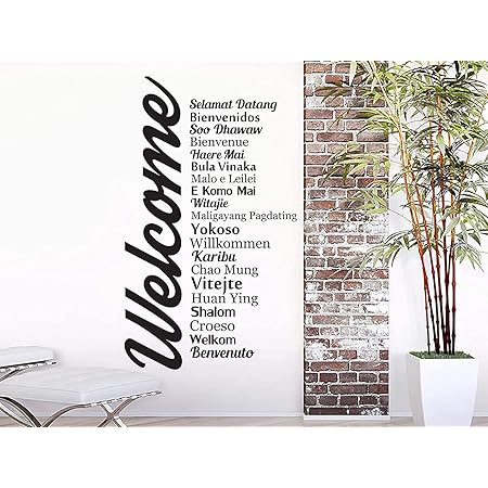 Amazon.com: Welcome Language Sign Welcome Wall Decal Welcome Sticker ...