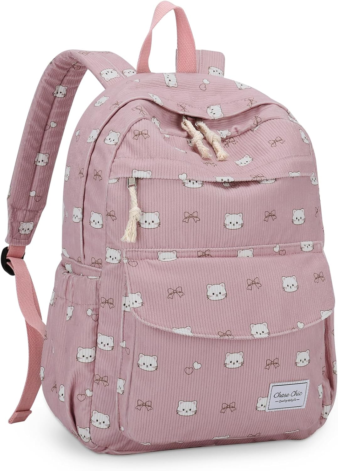 Amazon.com: Chase Chic Corduroy Kids Backpack, Cute Aesthetic Plush ...