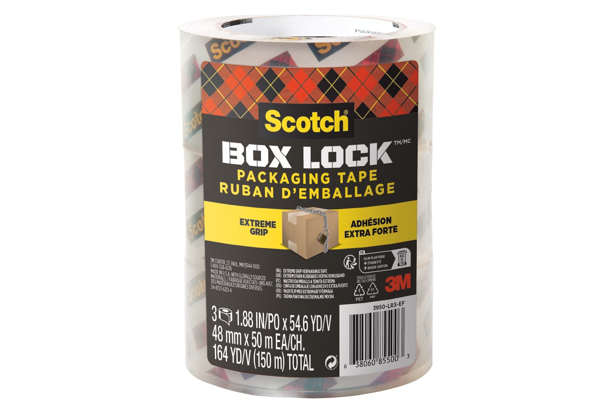 Scotch Box Lock Packaging Tape, Extreme Grip Packing, Shipping and ...