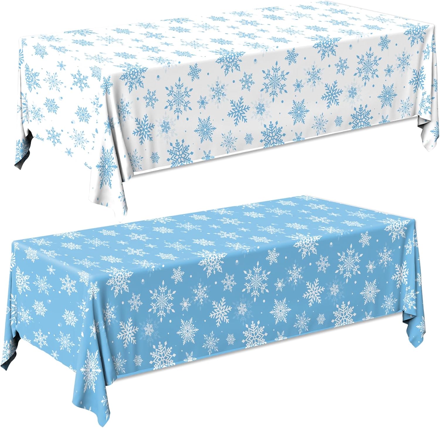 Amazon.com: Juweked 2Pcs Winter Snowflake Tablecloth Plastic Christmas ...