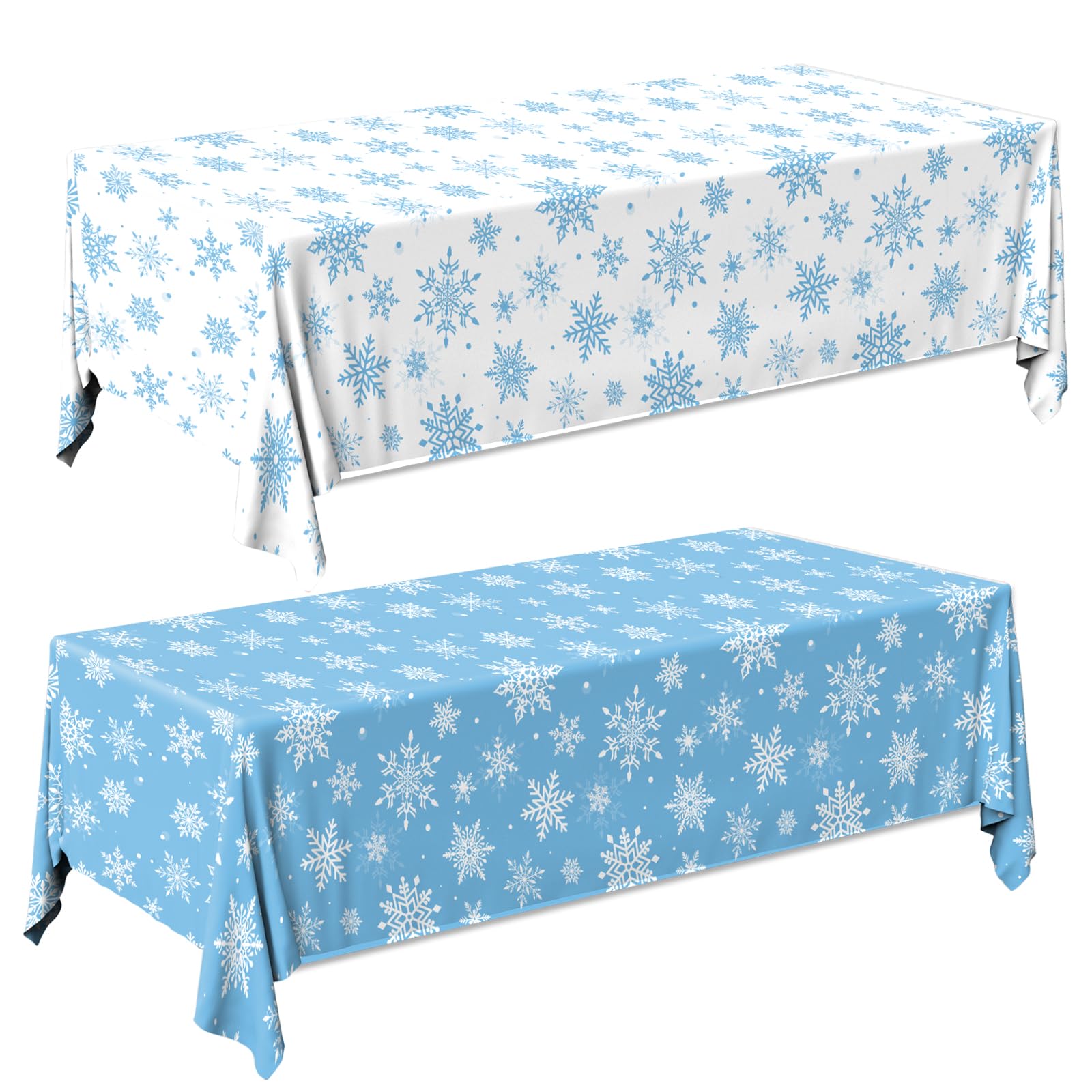 Amazon.com: Juweked 2Pcs Winter Snowflake Tablecloth Plastic Christmas ...