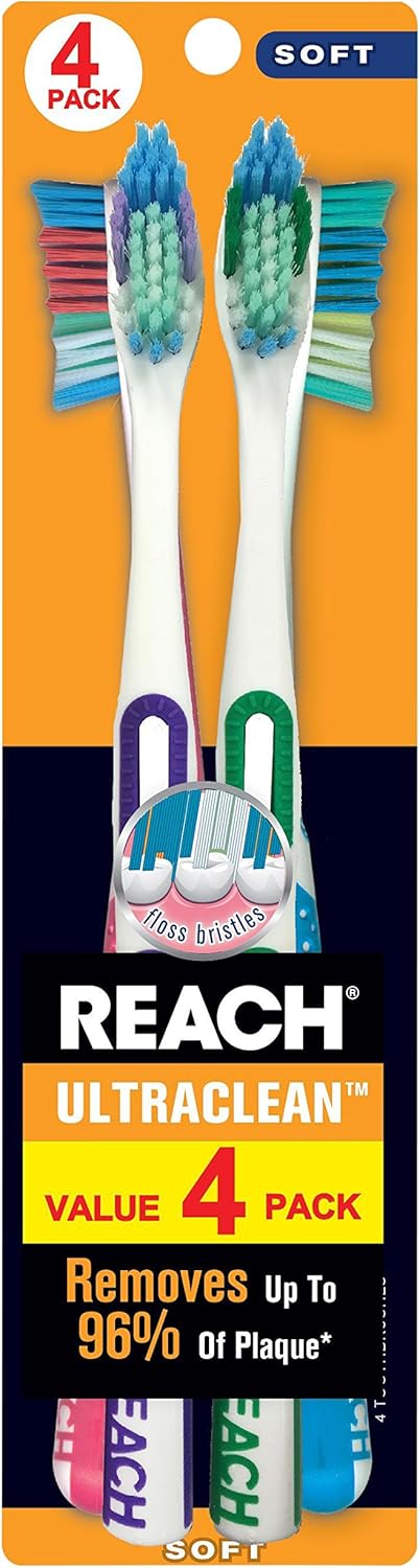 Amazon.com : Reach Ultra Clean Soft Toothbrushes, 4 Pack : Health ...