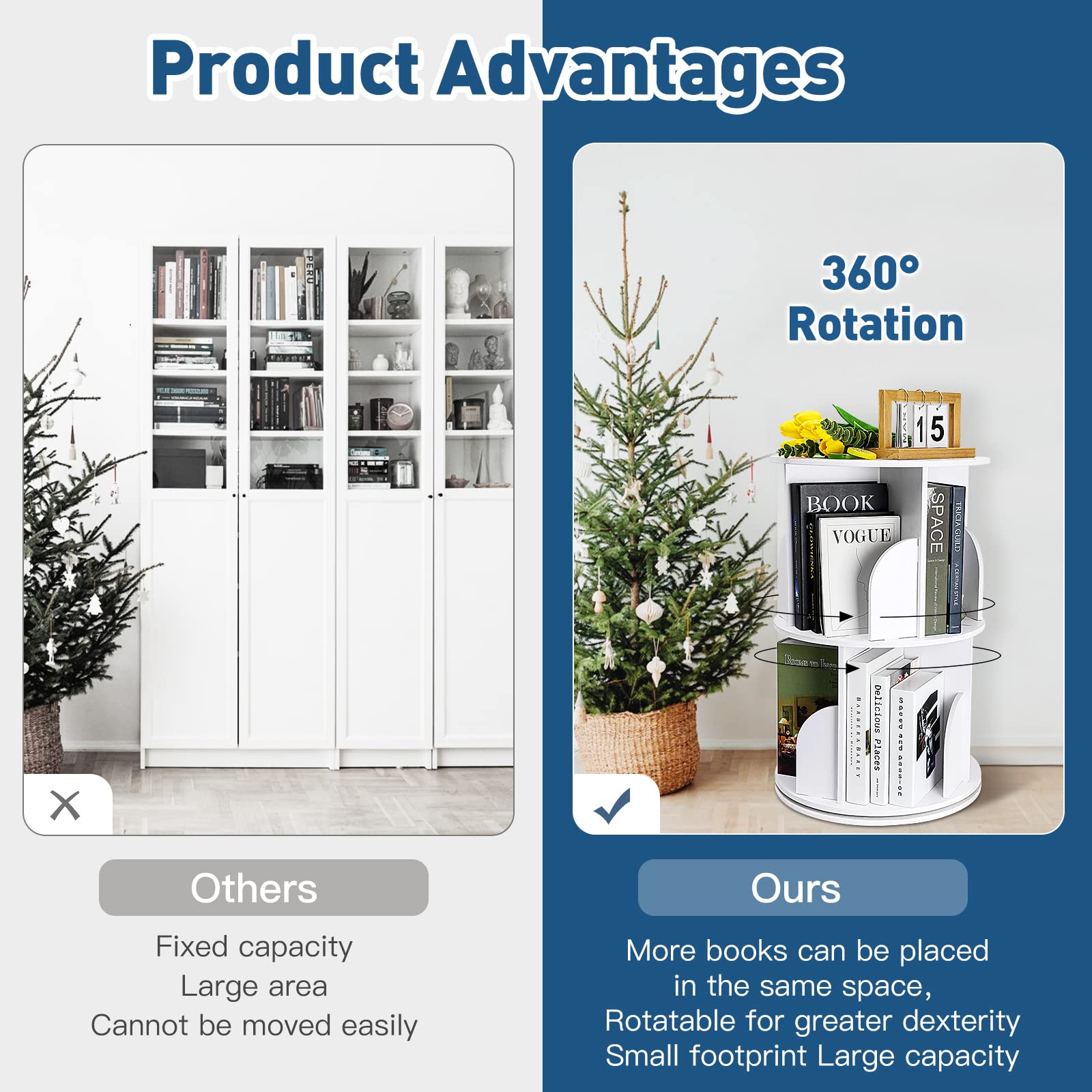 Snapklik.com : YGYQZ 4 Tier Rotating Bookshelf - 360 View Display ...