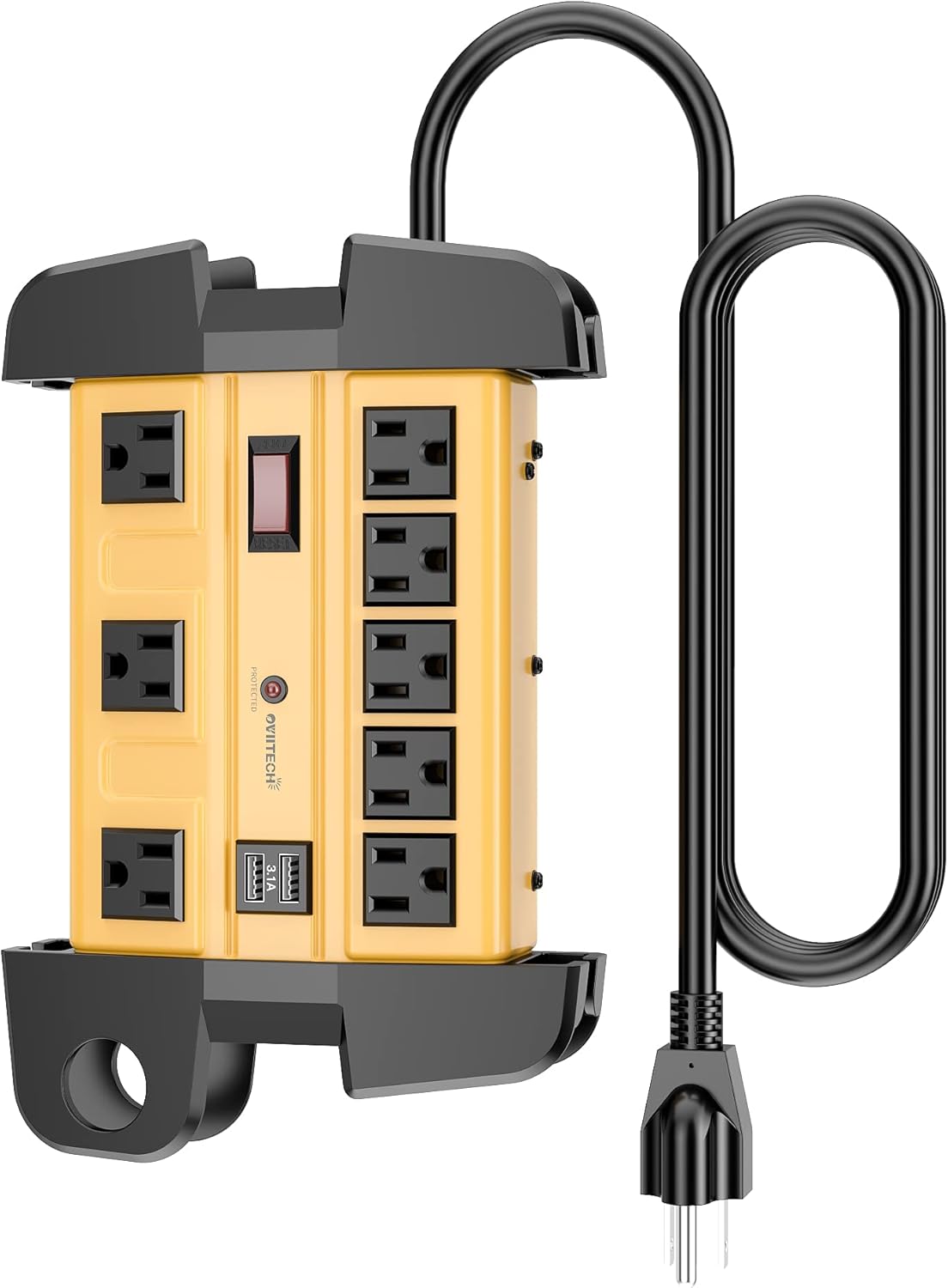 Amazon.com: 8 Outlets Heavy Duty Surge Protector Power Strip with 2 USB ...