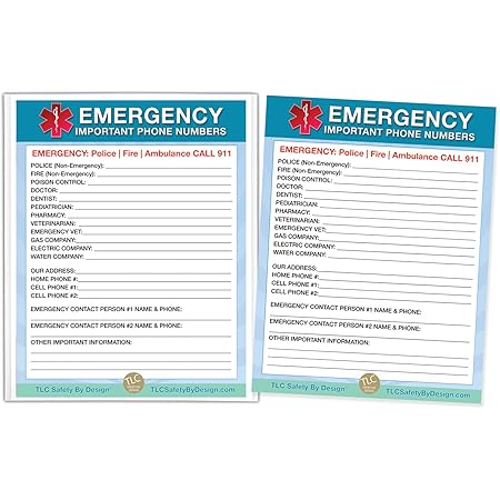 Amazon.com: TLC Safety By Design Premium Large 8.5” x 11” Emergency ...