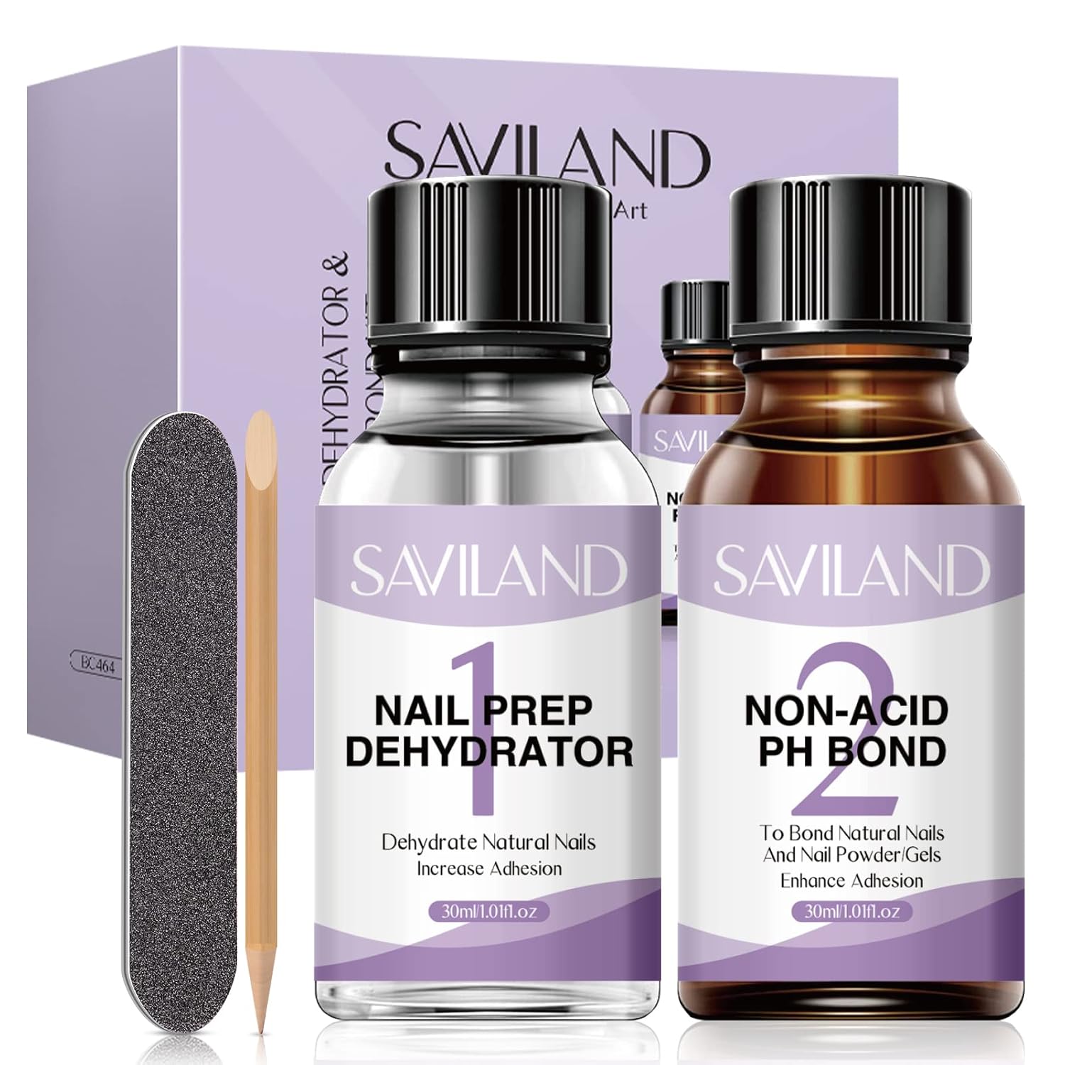 Amazon.com : SAVILAND 15ml Nail Dehydrator and Primer Prep Kit- Nail ...