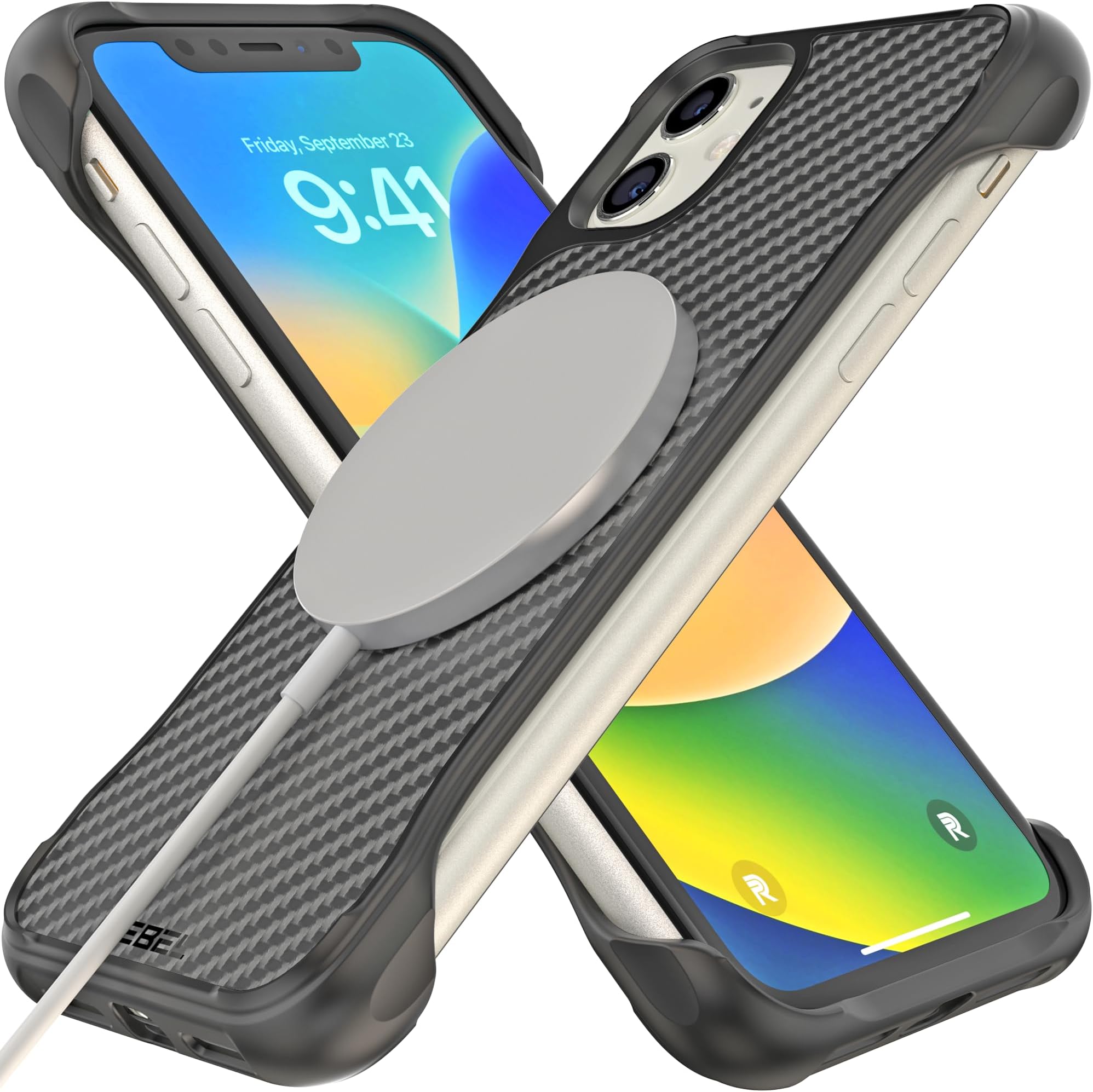 Amazon.com: REBEL Case for iPhone 14 Plus [Flex Series] Exposed Sides ...