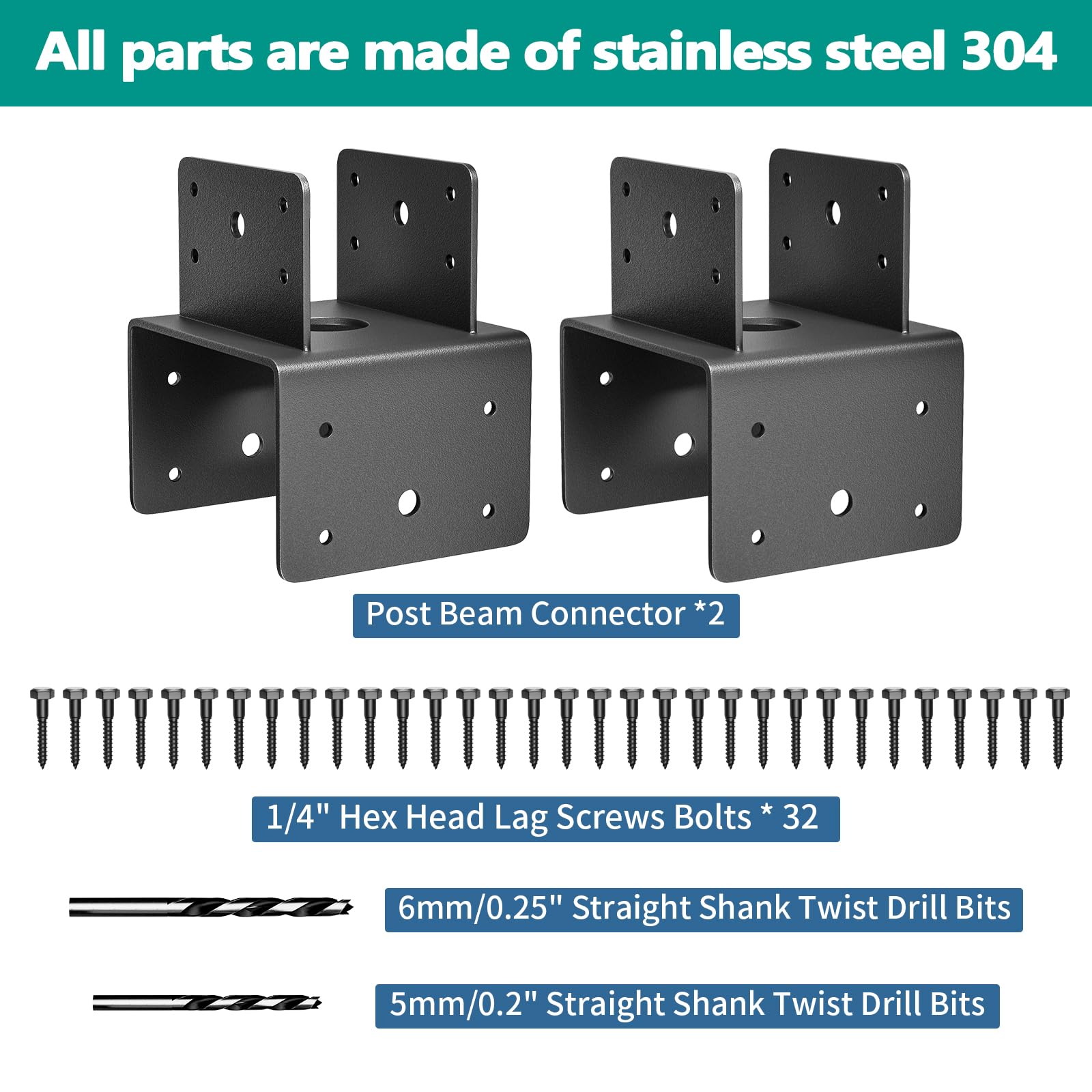 Snapklik.com : 6x6 Post Anchor Connector, 2Pack Stainless Steel Post ...