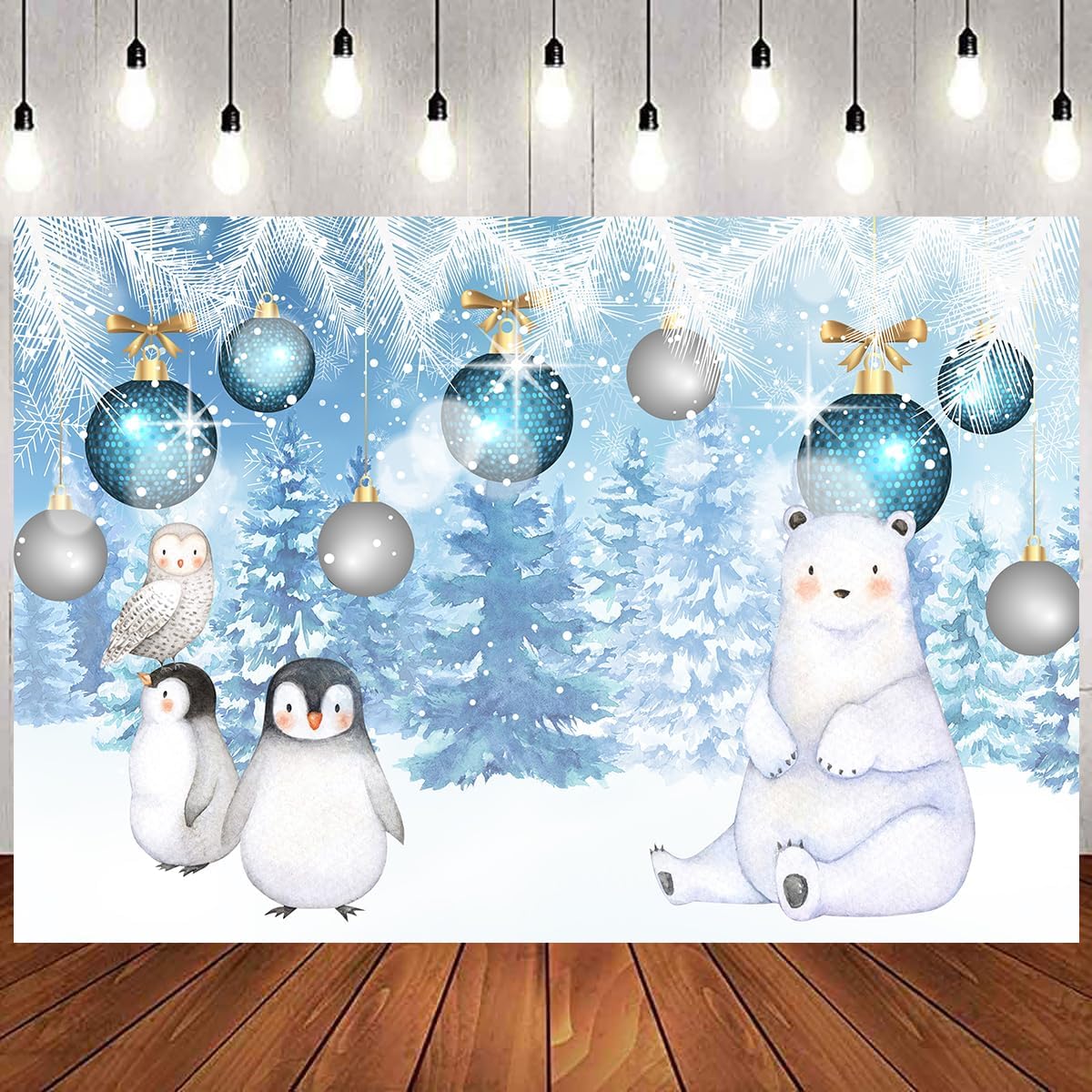 Amazon.com : CORFOTO 7x5ft Fabric Polar Bear Photography Backdrop ...