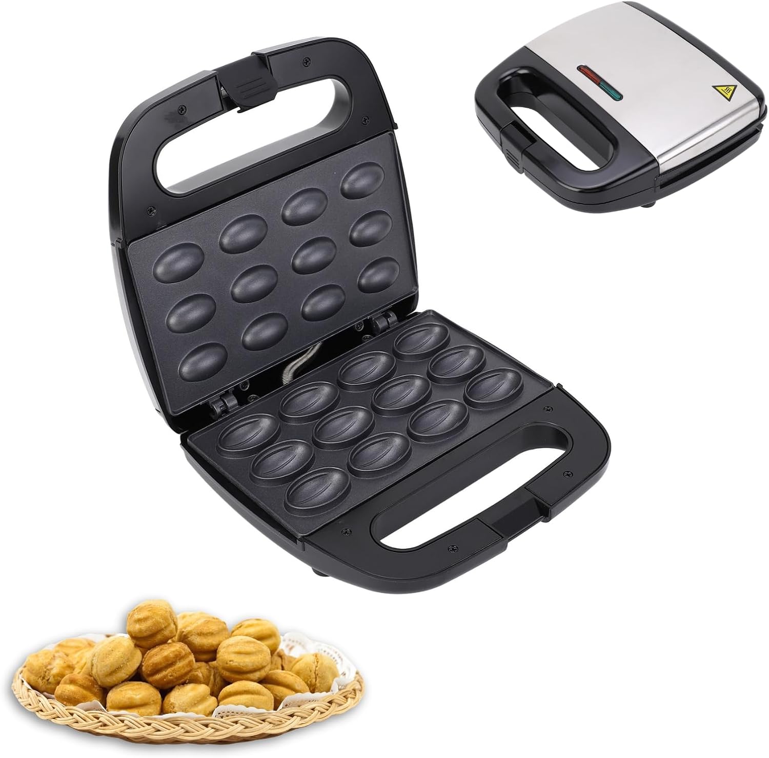 Amazon.com: 12 Walnut Cookie Maker, Electric Oreshki Maker Non Stick ...