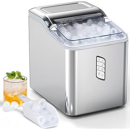 Amazon.com: Portable Ice Maker for Countertop, 9 Ice Cube Ready in 7 ...
