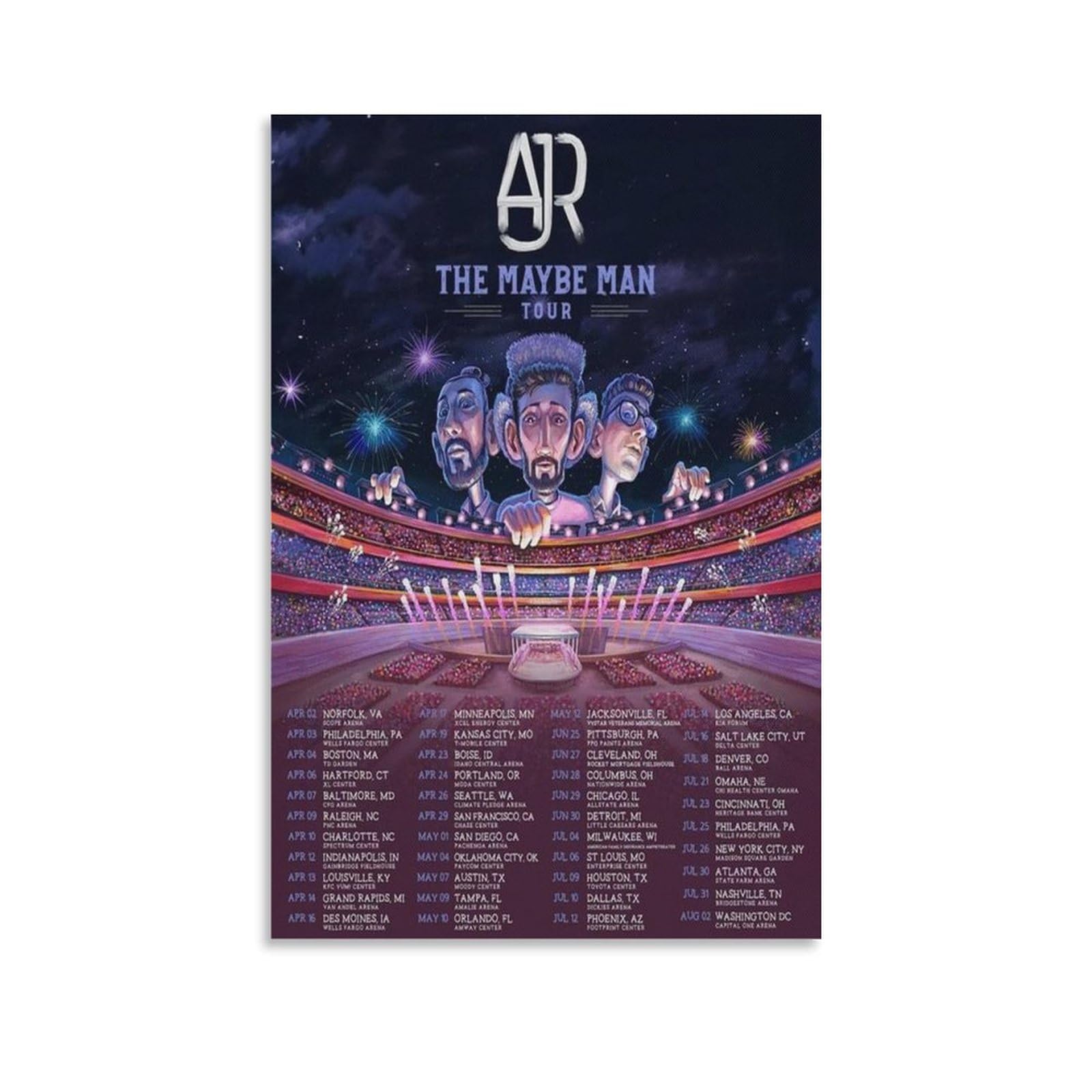 Amazon.com: JIANWENM AJR The Maybe Man Tour Canvas Poster Wall ...
