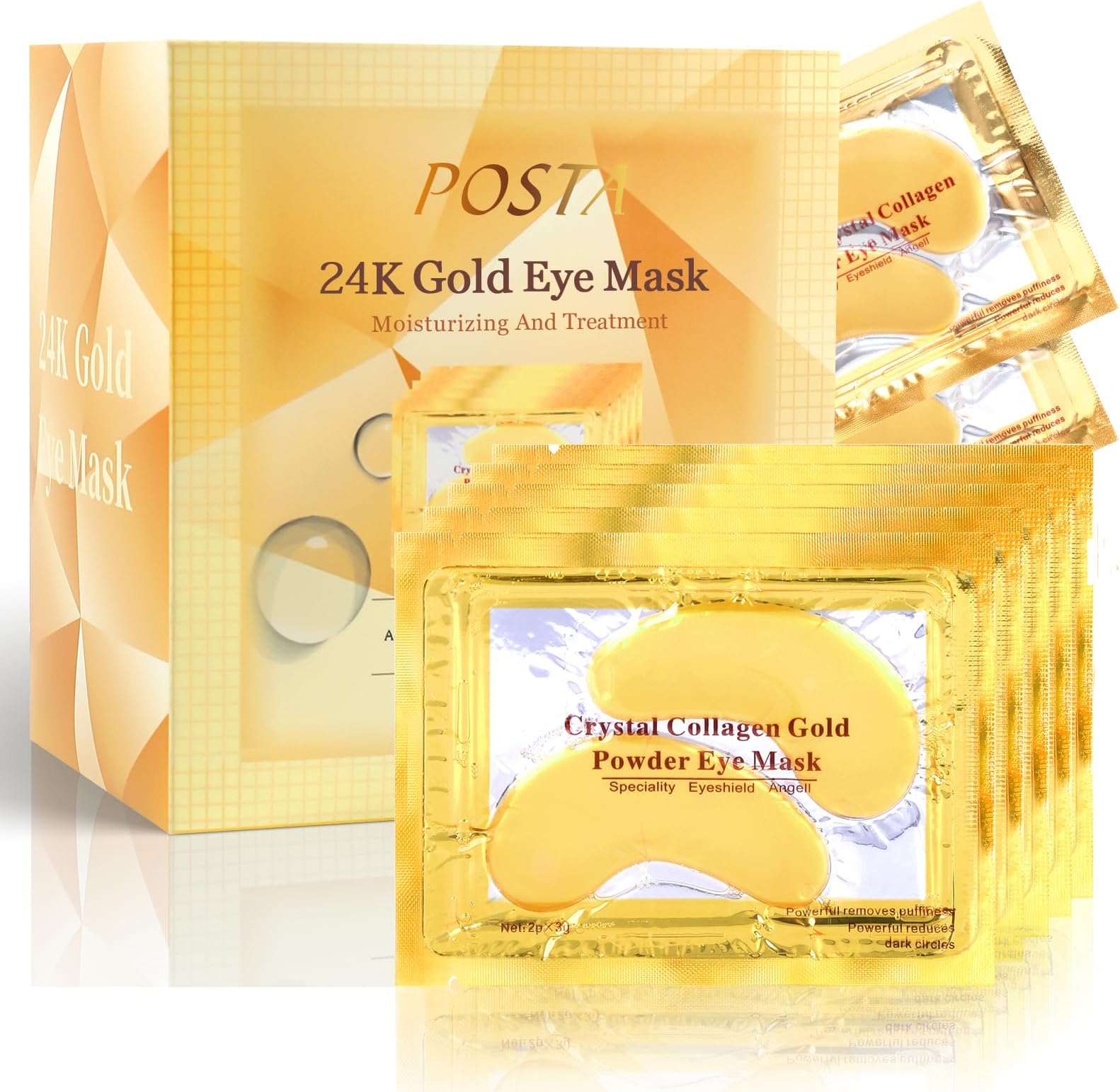 Amazon.com : 30 Pairs 24K Gold Eye Masks, Crystal Collagen Gel Eye ...