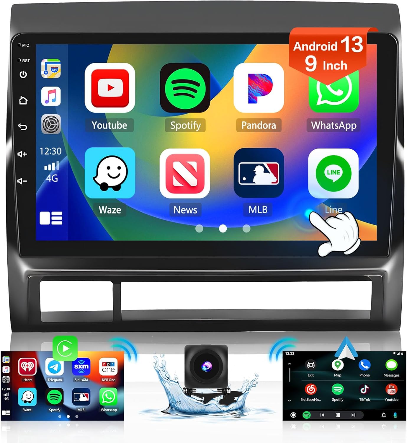 Amazon.com: 9" Touchscreen Android 13 Car Stereo for Toyota Tacoma 2005-2013（High-Vision, 2GB ...