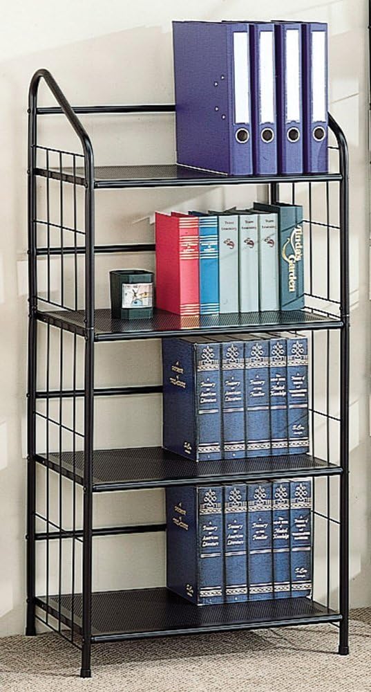 Amazon.com: Unbrand Black 5 Tier Metal Bookshelf Rack, : Home & Kitchen