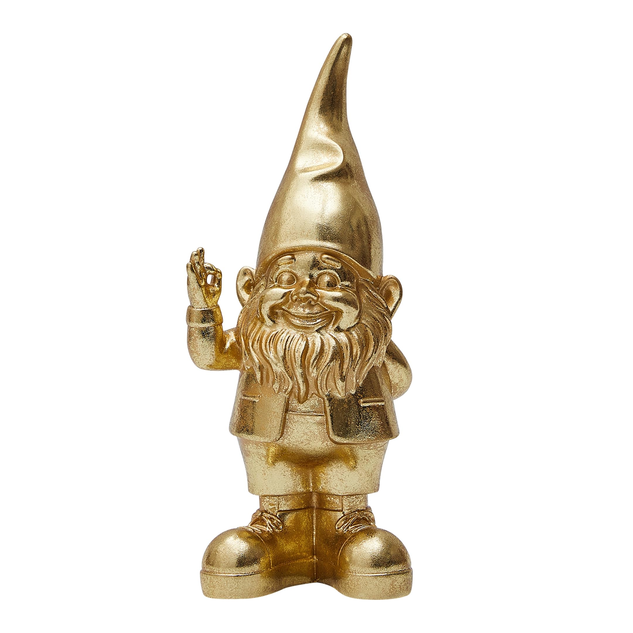 Amazon.com: MicDecor Gold Gnomes Decoration (OK Perfect Gesture) 10in ...