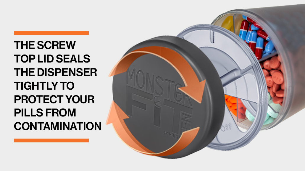 Watch Monster Fit 10 - Large, Adjustable, Portable Pill Dispenser on ...