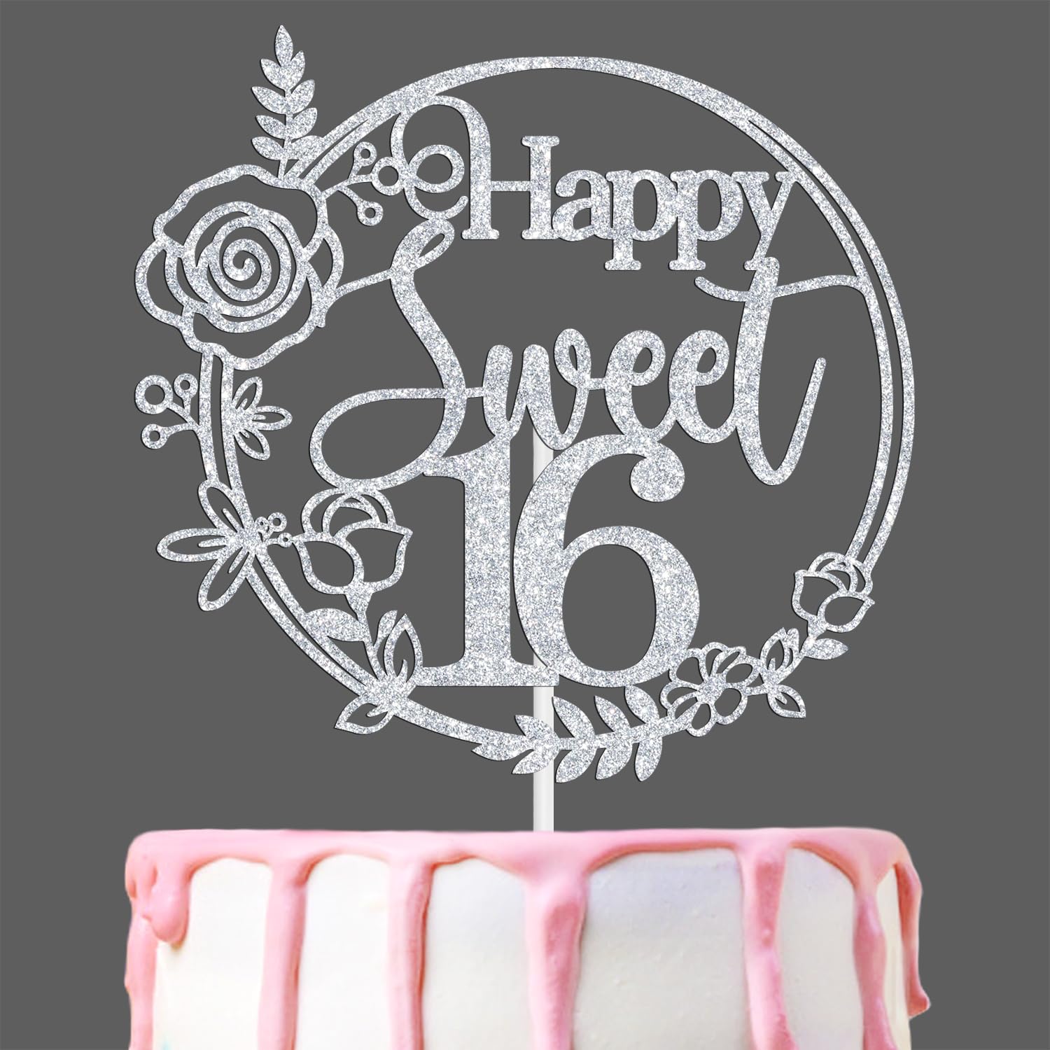 Amazon.com: Happy Sweet 16 Cake Topper,16 Birthday for Girl, Hello 16 ...