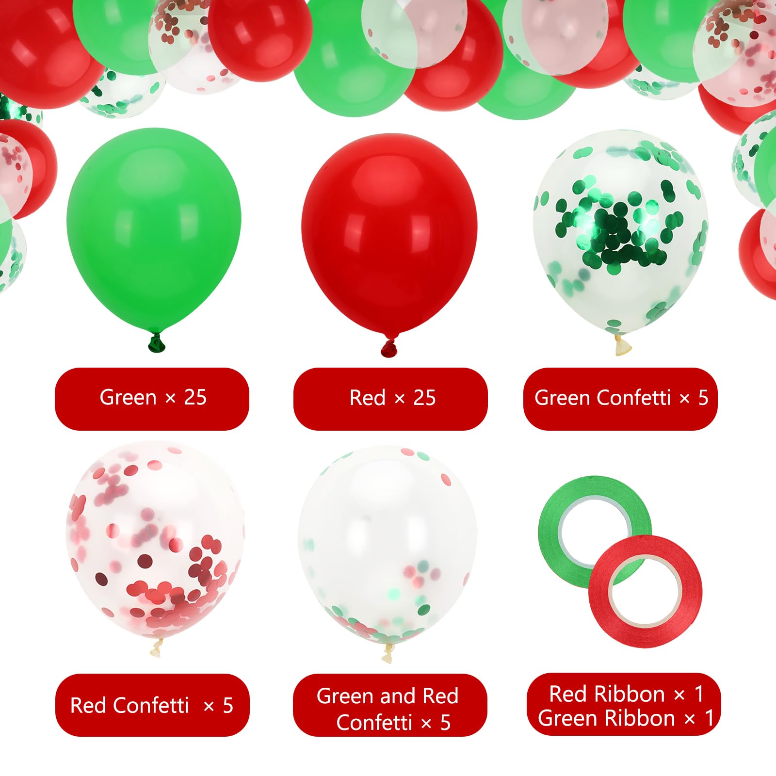 Snapklik.com : RUBFAC 65 Pcs Christmas Party Supplies Set, 12 Inch Red ...