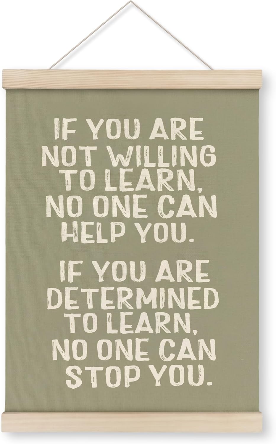 Amazon.com: HRQKO Inspirational Sage Green Willing to Learn Poster ...
