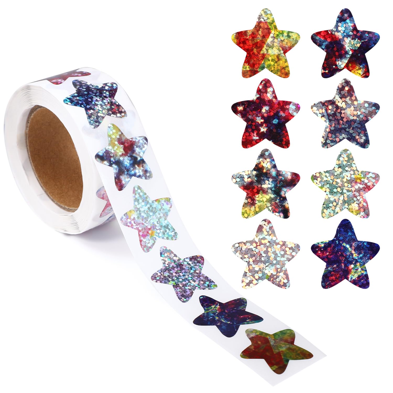 500pcs Glitter Star Stickers, 1 Inch Colored Self Adhesive Sparkly ...