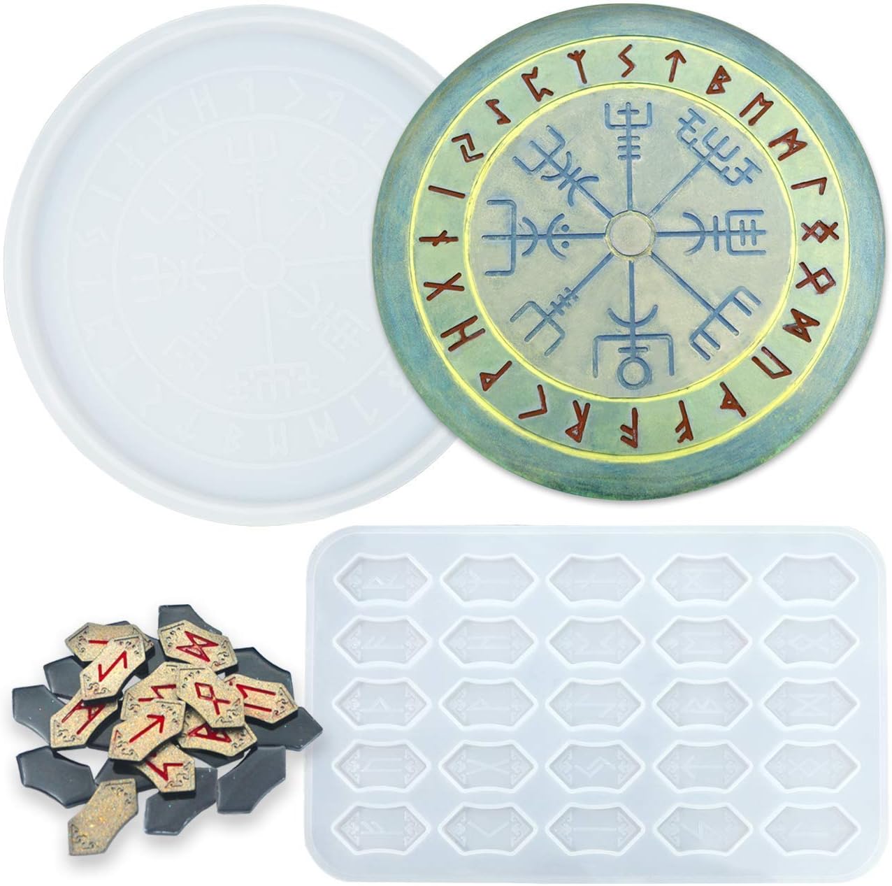 Amazon.com: Large Viking Divination Rune Coaster Tray Mould, Rune ...