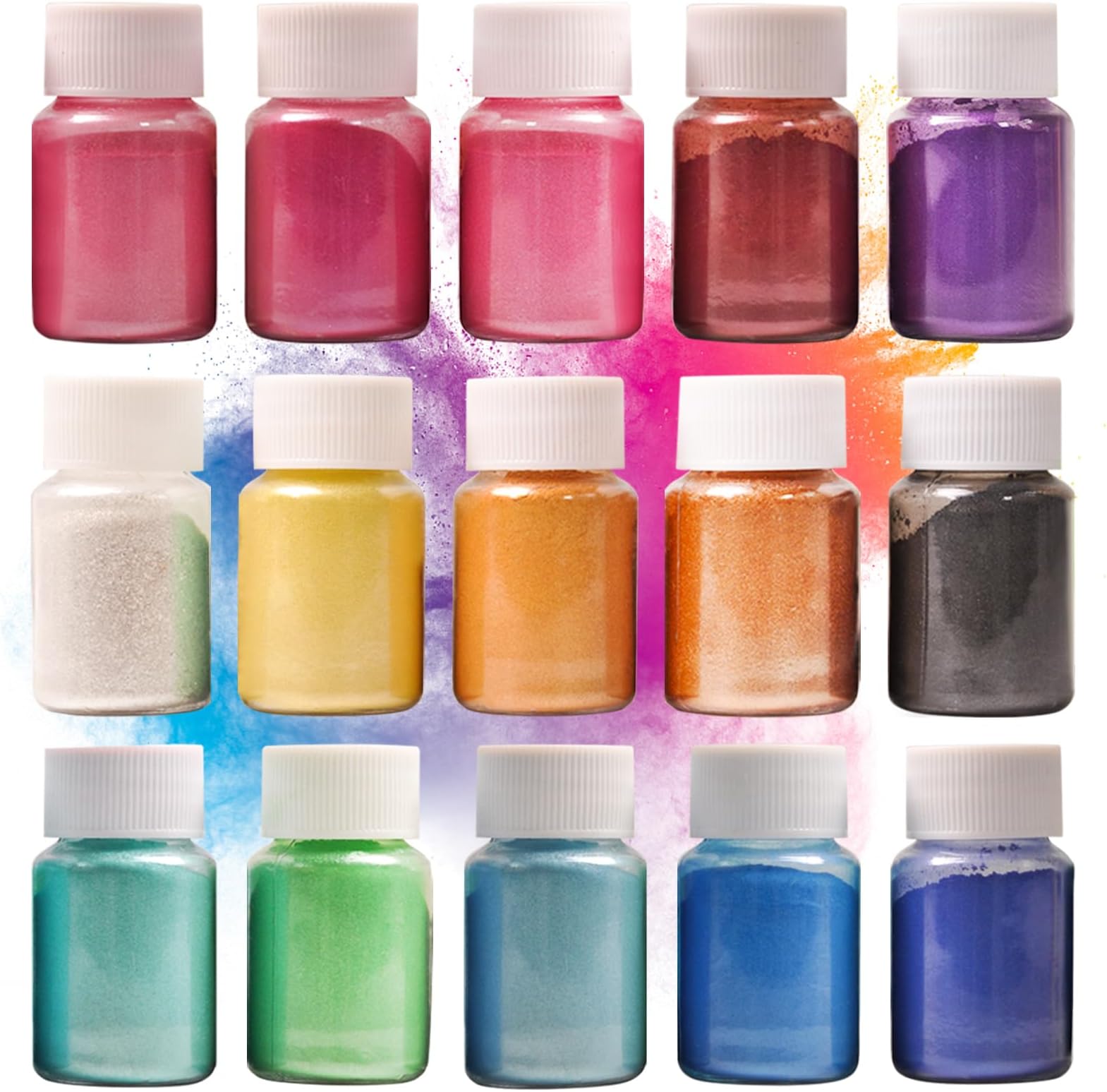 ANRZO Mica Powder For Epoxy Resin, Pearlescent Powder of 24 Colours*10g ...