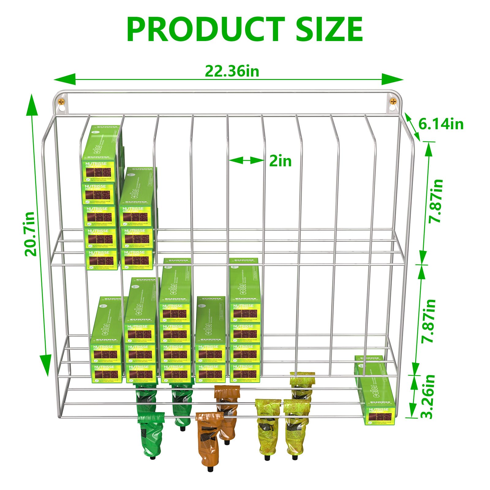 Snapklik.com : Hair Color Organizer Rack - Metal Hair Color Tube ...