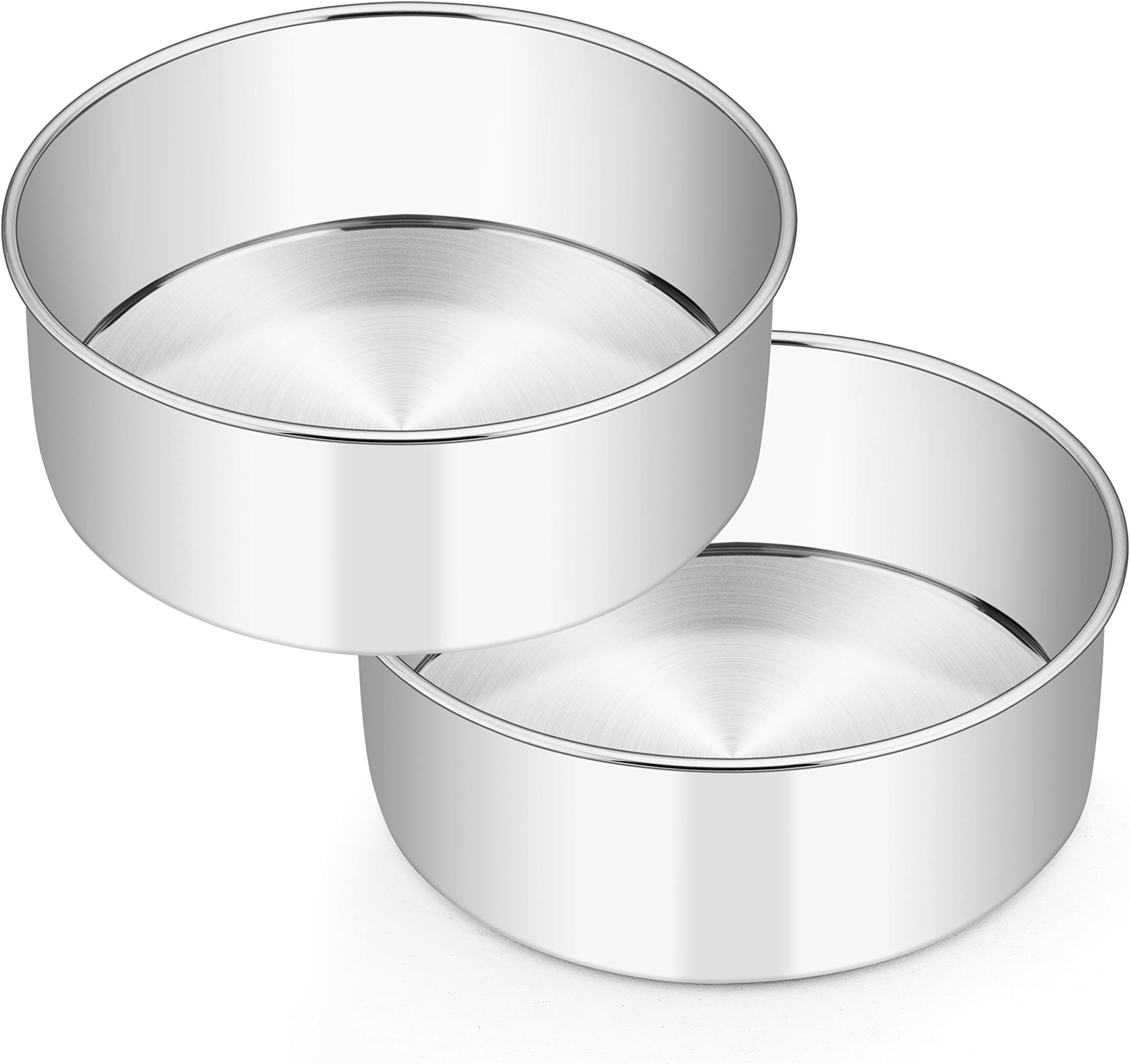 Amazon.com: 8 Inch Cake Pan (3'' Deep), P&P CHEF Stainless Steel Round ...