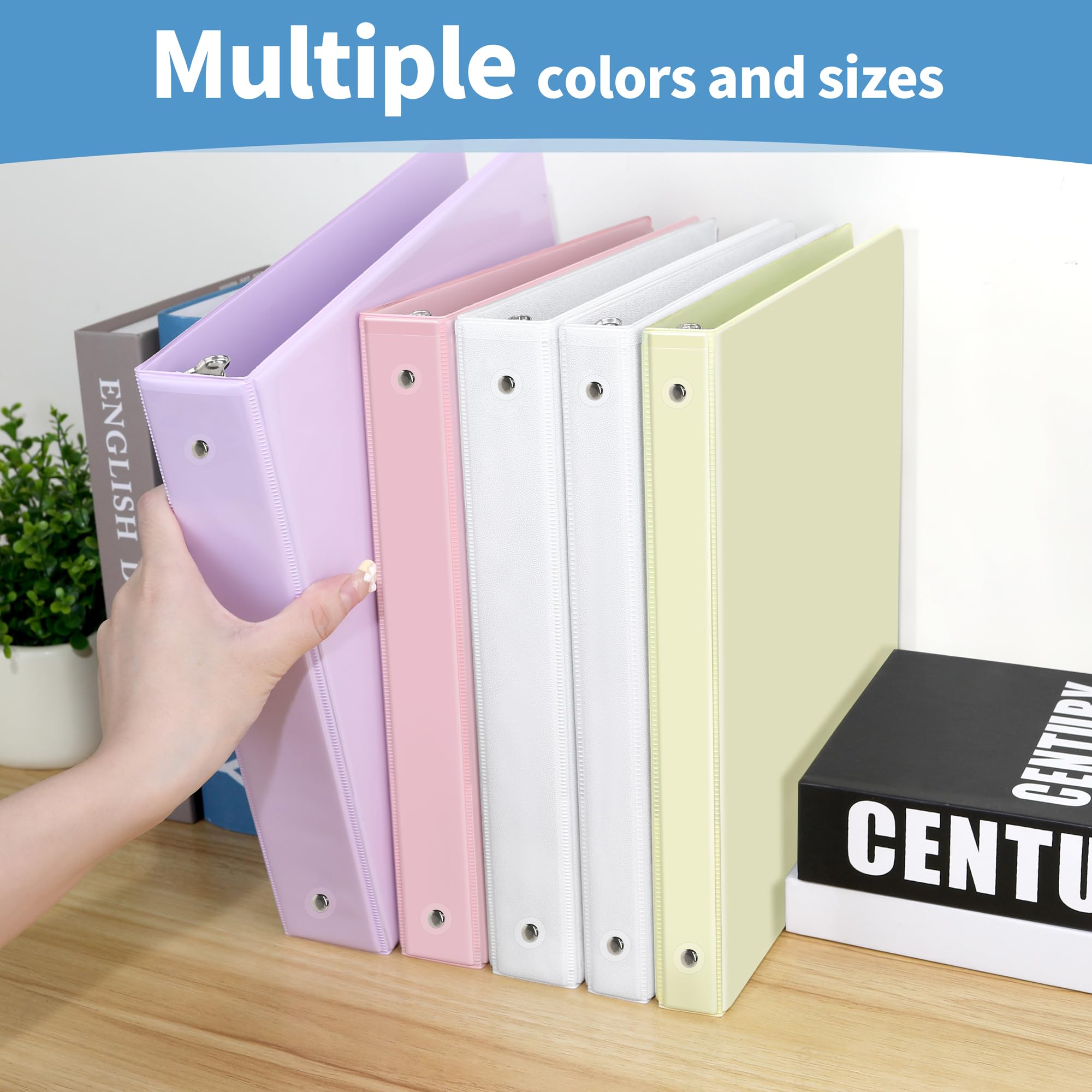 Snapklik.com : SUNEE 1/2 Inch Binders 3 Ring 6 Pack, Three Ring Binders ...
