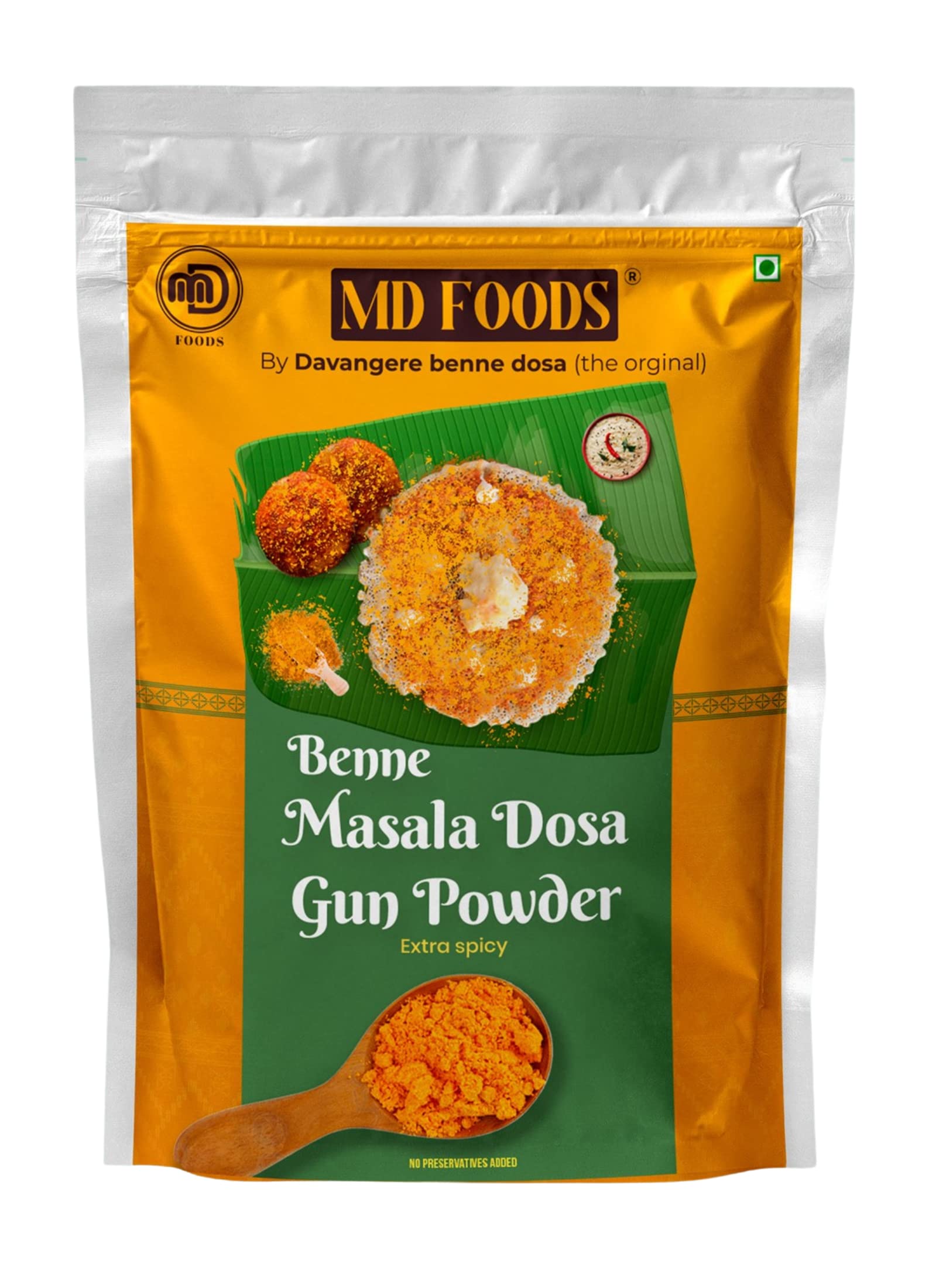 Md Foods Benne Masala Dosa Gun Powder | Extra Spicy | No Preservatives ...