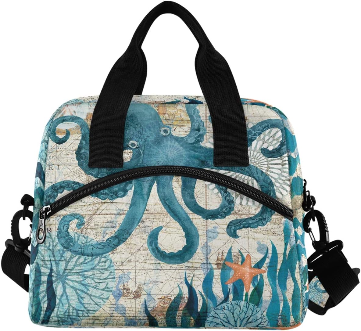 Amazon.com: Vintage Nautical Octopus Lunch Box Ocean Starfish Seaweed ...