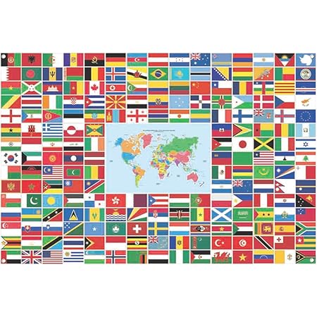 Amazon.com: Maitys World Flag Banner International Flags Banner Country ...