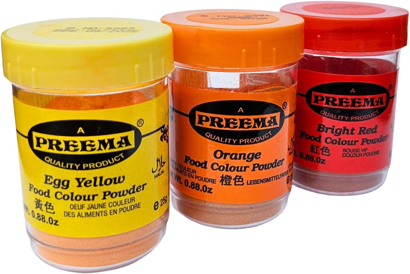 Preema Food Colouring Powder, Yellow Orange and Red (Assorted 3x25g ...